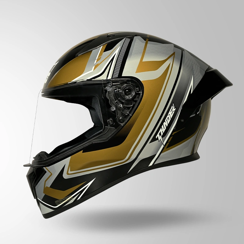 Studds Thunder D9 Flash Matt Black Golden Full Face Helmet (STD9FMBG ...